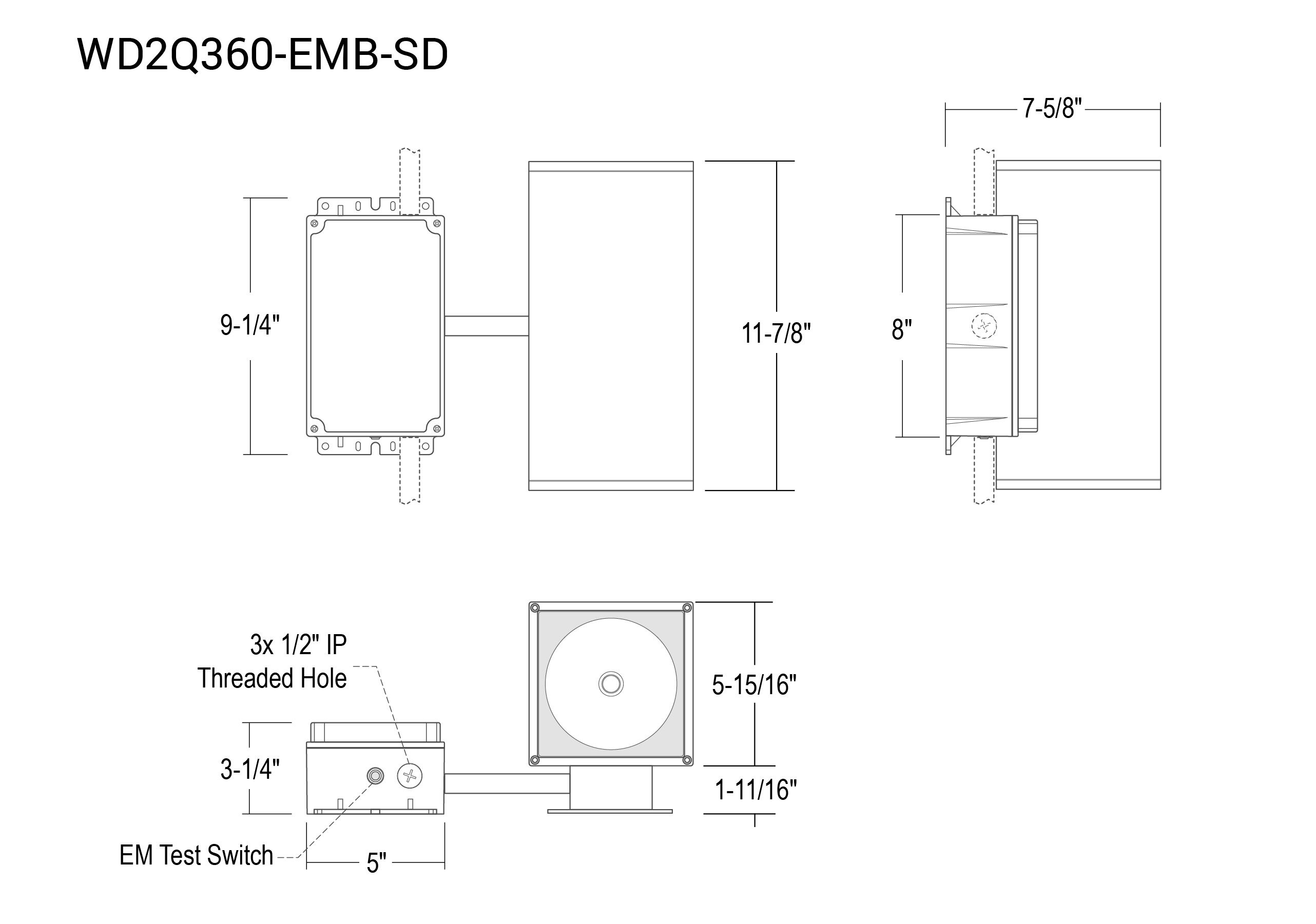 Liton | WD2Q360 | 6" Square 2-Direction Wall Mount (IP65) - 2 x 1000lm ...